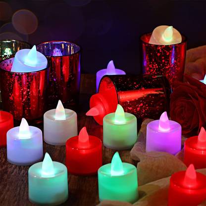 Party Propz LED Candle Light Diwali / LED Diya Lights with Battery ...