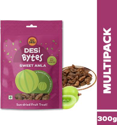 GO DESi Bytes Sweet Amla, Dried Fruits, Fruit Snack, Dehydrated Fruit ...