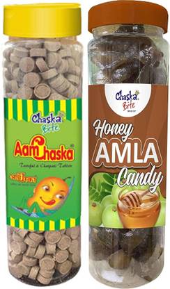 CHASKA BITE Dry Mango Candy|Amchoor Digestive Tablet 250 g Honey Amla ...