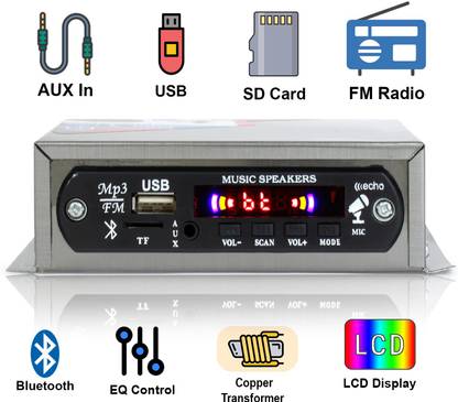 SUPERCON Mini Car Stereo BLUETOOTH/USB/SD/AUX/FM/MP3 BOOM MASTER Car ...