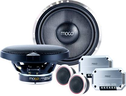 moco 6.5" Inch Extra Bass Component Speakers Set | Silk Dome Tweeters ...
