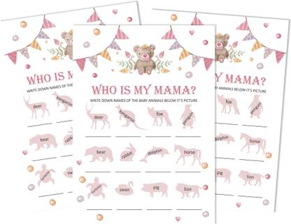 Inkdotpot 50-Pack Who is My Mommy Baby Shower Game Party My Mommy Name ...