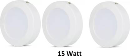 Nightstar 15 Watt Round LED Ceiling Surface Panel Down Light Pack of 3 ...