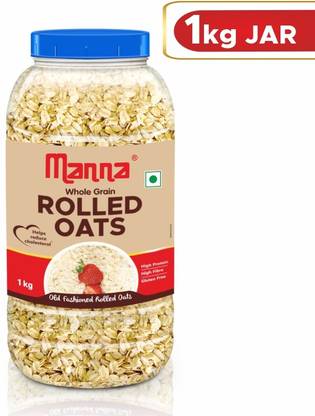 Manna Rolled Oats - 1kg| Gluten Free | High Protein & Fibre | 100% ...