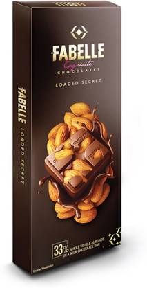 Fabelle Loaded Secret - Milk, 33% Whole Visible Almonds Chocolate Bars ...