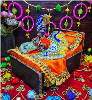 petaluma 2-3 No.Size Laddu Gopal ji, Thakur ji, Bed Comes With pillow ...