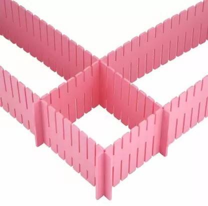 KUBAVA Interlocking Adjustable Drawer Clapboard Divider (8 Pc, Pink ...