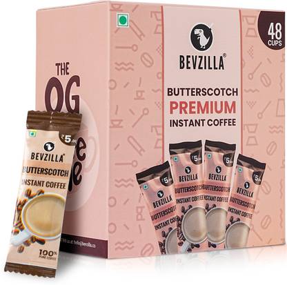 Bevzilla Instant Coffee Powder Box - 48 Sachet (Butterscotch), Pure ...