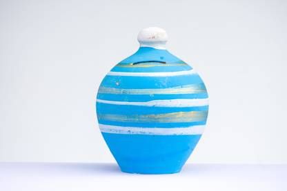 BS NATURAL Clay Art Clay Coin Bank/Mitti Ka Gullak for Kids (Pack of 1 ...