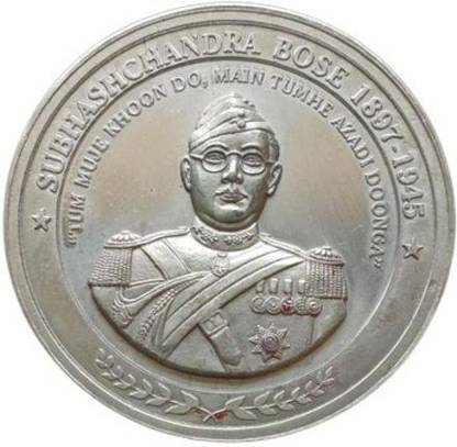 COINS WORLD SUBHASH CHANDRA BOSE CHALO DELHI JAI HIND BIG SIZE MEDAL ...
