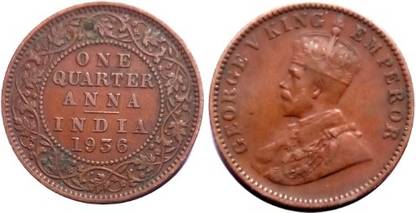 SmartCottage ONE QUARTER ANNA INDIA 1936 Ancient Coin Collection Price ...