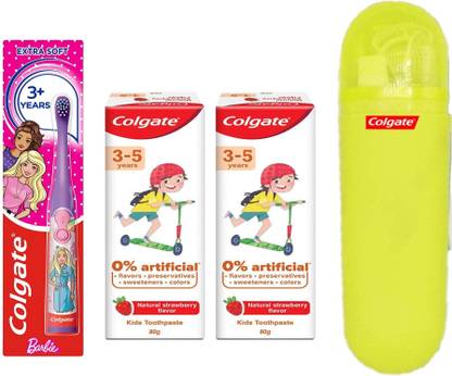 Colgate Barbie Electric Toothbrush for kids+Toothpaste for Kids(3-5 ...