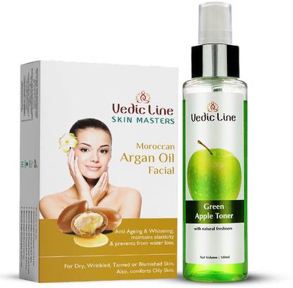 Vedic Line Facial Combo Moroccan Argan Oil Monodose Facial Kit And ...