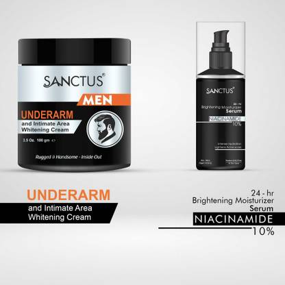 SANCTUS Underarm & Intimate Whitening Cream For Men & 10% Niacinamide ...