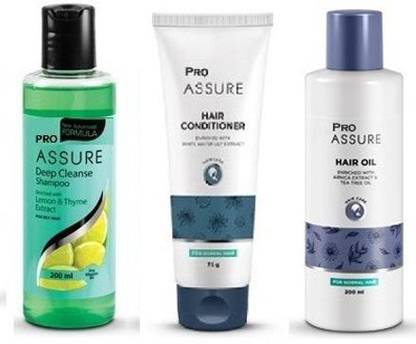 Pro Assure Hair Care Combo Conditioner, Hair Oil & Deep Cleanse Shampoo ...