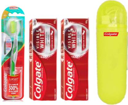 Colgate SlimSoft Advance Ultra Soft Toothbrush+Visible White Instant ...