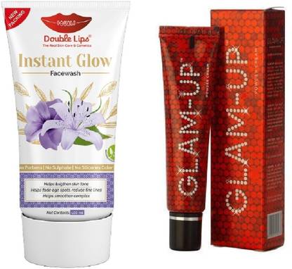 DOUBLE LIPS Glam up Cream Pack of With Face Care Instant Glow Face Wash ...