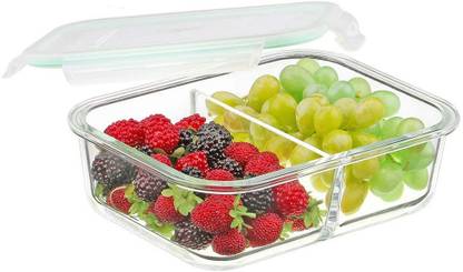 PUREFIT Borosilicate Food Storage Glass Container Divider Lunch Box ...