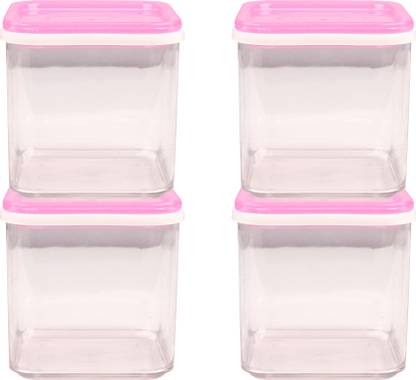 Anju Anjali 5G Plastic Grocery Container (Pack of 4, Pink) - 450 ml ...