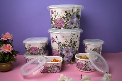 Ektra Cylinder Shape Melamine Kitchen Storage and Grocery Containers ...