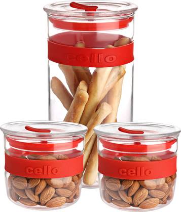 cello Allure Glass Storage Jar - 450 ml, 450 ml, 1000 ml Glass Utility ...
