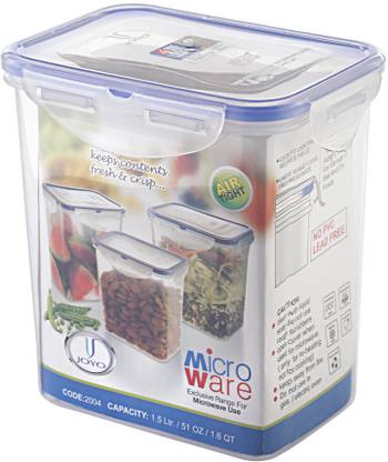 JOYO Plastics 4 Side Lock Airtight food fresh Containers - 1.5 L ...
