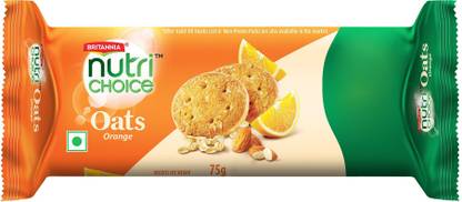BRITANNIA NutriChoice Oats Orange Almond Cookies Price in India - Buy ...