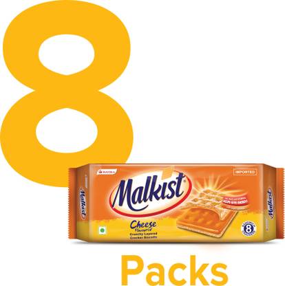 Malkist Cheese Flavoured (family pack) - 144g (Pack of 8) Cream Cracker ...