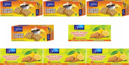 FRIX Lemon 3 layer Wafer Sandwich & Cheese Cracker Cream Biscuits ...
