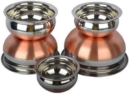 RBGIIT Copper Bottom Kitchen Serving Cooking Bowl biryani, rice Handi ...
