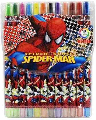 Flipkart.com | Sannu Spiderman Theme Colorful Twistable Rolling Crayons ...