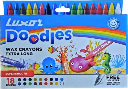 Flipkart.com | Luxor Doodles Wax Crayons Extra Long 18 Shades