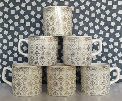 shailzz's Pack of 6 Bone China white pipe Bone China Mona tea & coffee ...