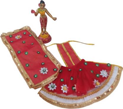 Kanha radha rani/mata rani heavy look dupta/lehenga/choli(size 6 inch ...