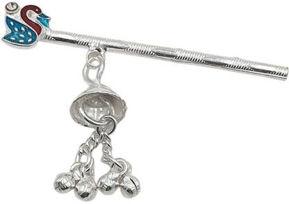 Sahiba Gems Silver Designer Flute ( Chandi Basuri) for Lord Krishna ...
