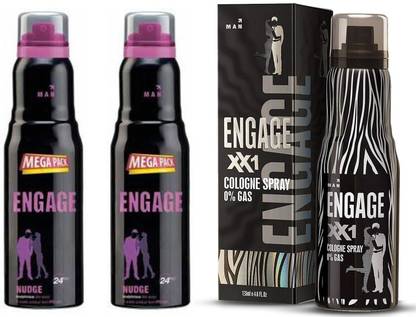 Engage NUDGE & XX1 (Zero GAS) Perfume Body Spray Combo Perfume Body ...