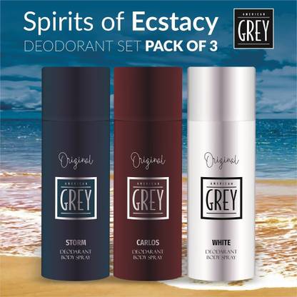 American Grey Deodorant Combo: Storm, Carlos & White Long Lasting ...