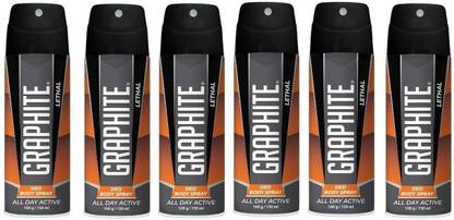 GRAPHITE Lethal Deo Body Spray 150 ml PACK OF 6 Body Spray - For Men ...
