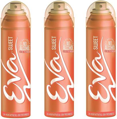 EVA Deodorant Sweet for Women, 125 ml Pack of 3 Body Spray - For Women ...