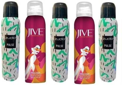 zudio PULSE MEN --3 ,JIVE MISHIFE-2 PACK OF 5 Body Spray - For Men ...