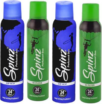 Spinz 2 Hi Flayer & 2 Hip Hop long-lasting freshness Deodorant Spray ...