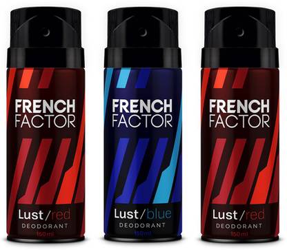 French Factor Deodorants Men Combo Pack Lust Red & Blue| Deodorant body ...