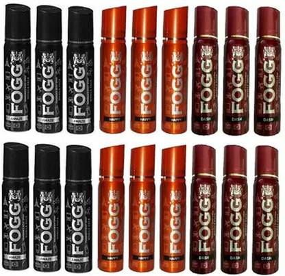 FOGG Amaze,Happy, Dash Mobile Pack Pocket Deo 25ml Spray Pack of 18 ...