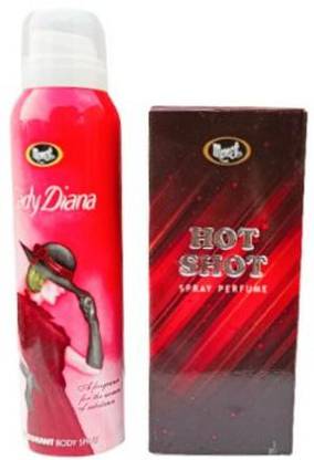 MONET Lady diana deodorant 150ml and Hot Shot perfume 30ml Body Spray ...