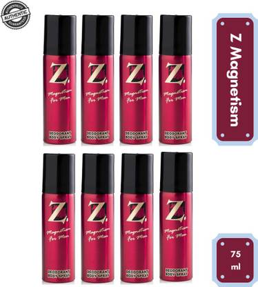 Z Magnetism Red for Men Deodorant Body Spray 75ml Each (Pack of 8) Body ...
