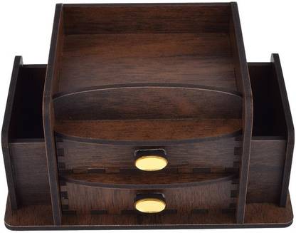 Flipkart.com | Deafco 4 Compartments wooden office table pen stand ...