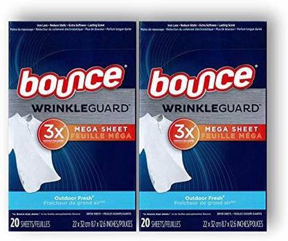 Bounce Wrinkle Guard Dryer Sheets - Outdoor Fresh - Mega Sheet - 20 ...