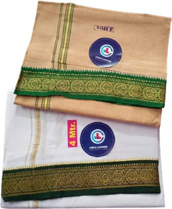 Jinka Lakshmi Collections 100% Handloom Cotton Dhoti With Big Borders 4 ...