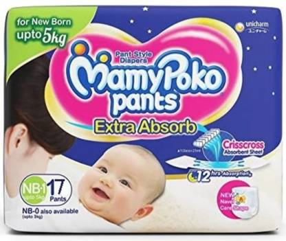 MamyPoko Pants Extra Absorb Diaper- NB Size Pack of 17 Diaper ( NB - 17 ...