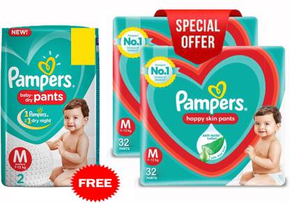 Pampers Happy Skin Pants, With Anti Rash Lotion - Value Pack - M - Buy ...